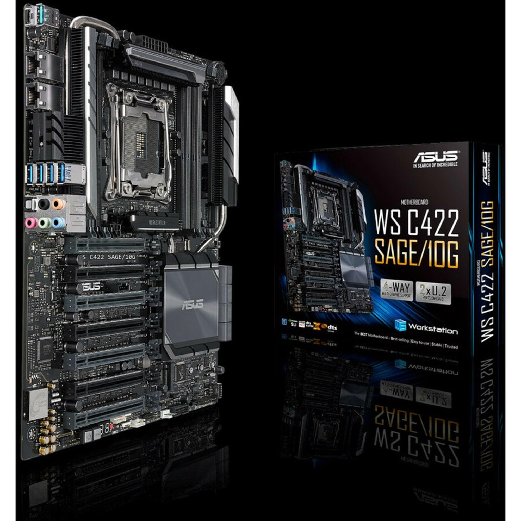 ASUS WS C422 SAGE/10G LGA2066 ECC DDR4 M.2 U.2 C422 ATX Motherboard for Intel Xeon W-Series Processor