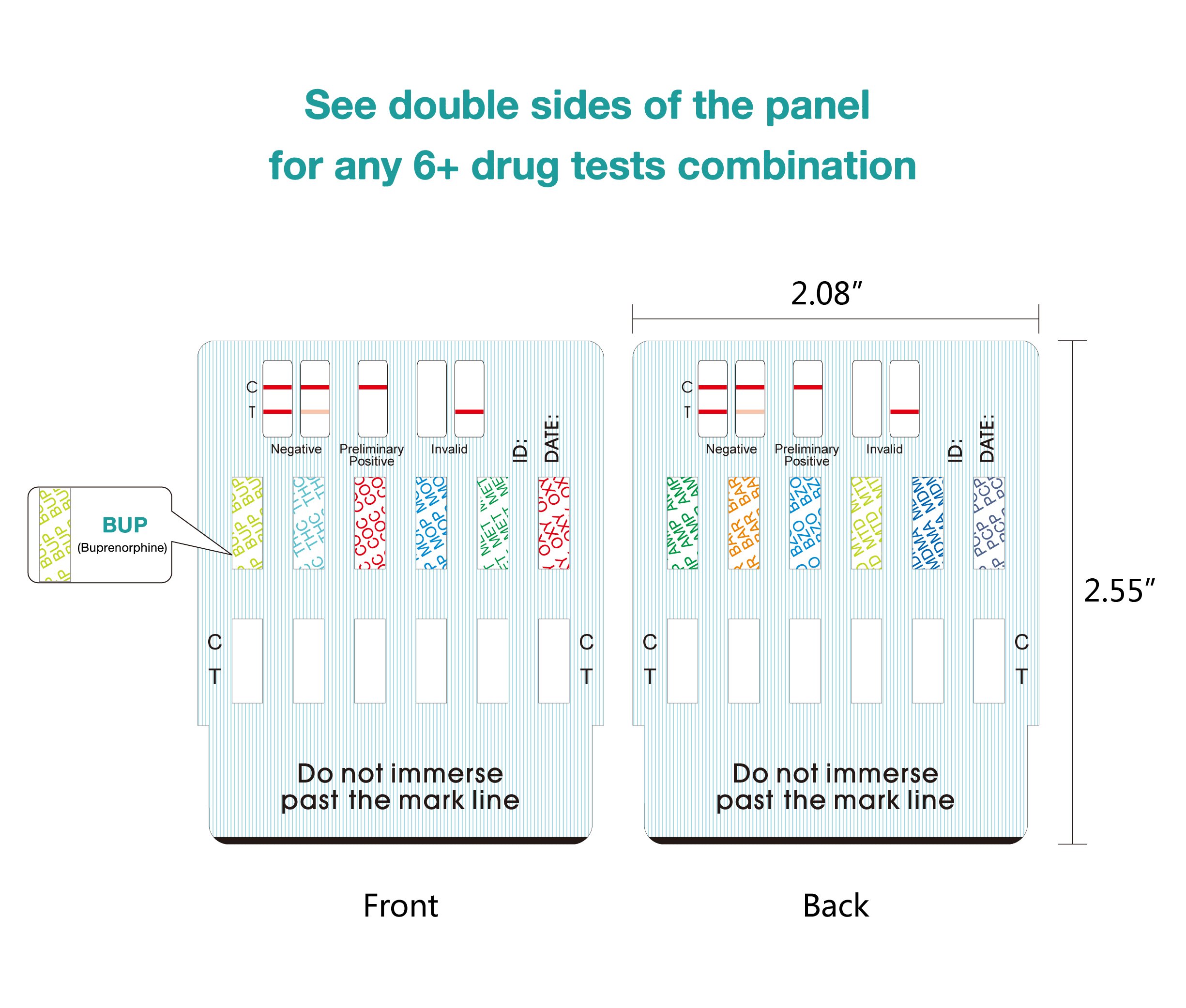 2 Pack Easy@Home 12 Panel Instant Drug Test Kits including BUP, sensitive OPI 300 - Testing Marijuana (THC), BUP,COC,MOP/OPI300, AMP,BAR,BZO,MDMA,MET/mAMP, MTD, OXY,PCP #EDOAP-6125B EXP 2024-10-18