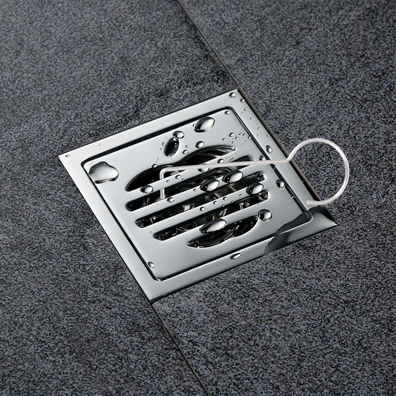 2 Pcs Drain Key Stainless Steel Drain Grate Puller Lift Out Key Drain Grate Lifting Hook for Shower Drain Cleaning