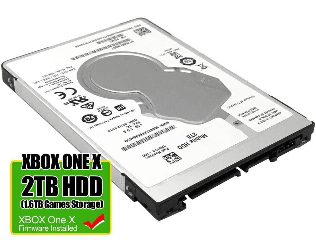 MaxDigitalData Gaming HDD 2TB 128MB Cache SATA 6Gbps 2.5inch Internal Hard Drive (Pre-Formatted for Xbox One X & Firmware Installed)