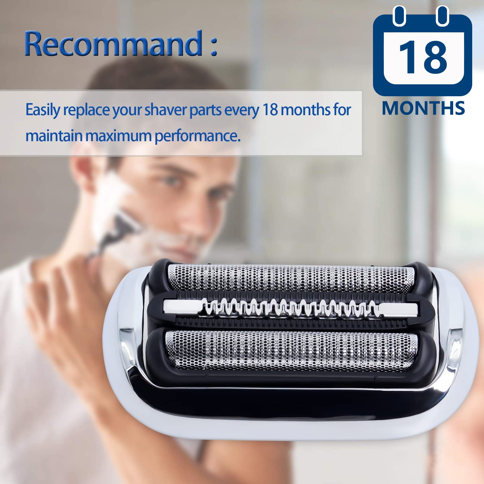 73s Series 7 Shaver Head Compatible with Braun, Electric Shaver 73s Replacement Head, Compatible with Braun Shavers 73s
