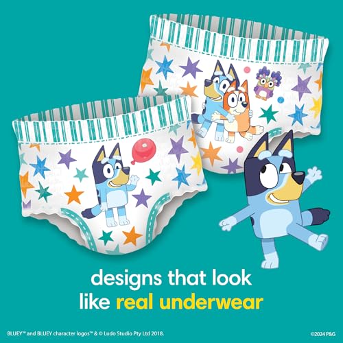 Pampers Training Pants - Easy Ups Boys & Girls Bluey - Size 5T-6T, 15 Count, Children's Potty Underwear (Packaging May Vary)