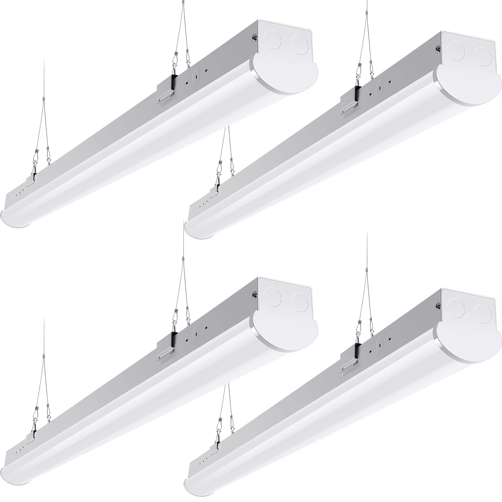 40W LED Linear Strip Light, 4FT LED Linear Shop Light, 3 Color Options 3500K/4000K/5000K, 0-10V Dimmable Surface Mount LED Ceiling Light, 5200 Lumens,DLC&ETL Listed 4 Pack
