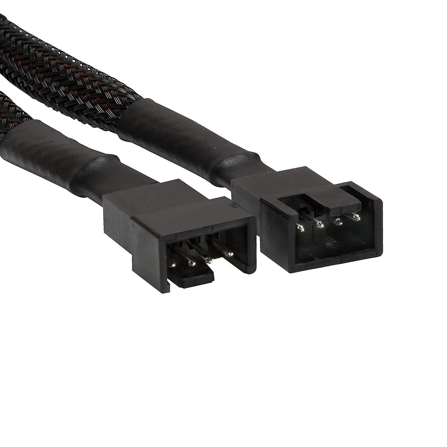 Easycargo 30cm Case Fan Extension Cable, PWM Fan Cable Extension, 3 pin 4 pin Case Fan Power Extension (1-Pack)