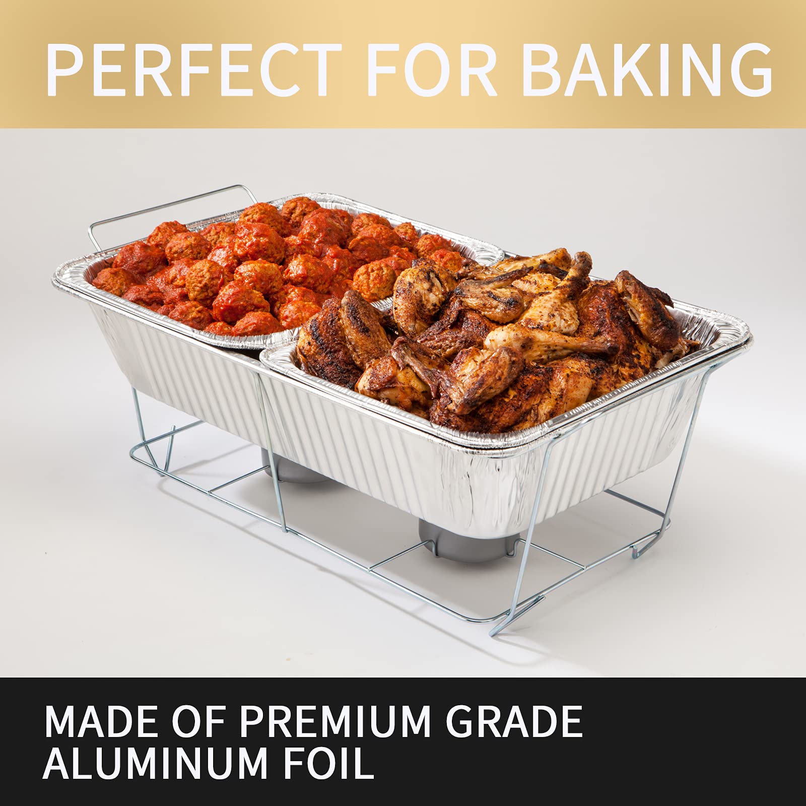 9x13 Aluminum Pans Disposable Foil Pans (30-Pack), Half Size Deep Steam Table Pans Extra Thick for Baking, Cooking, Roasting, Heating …