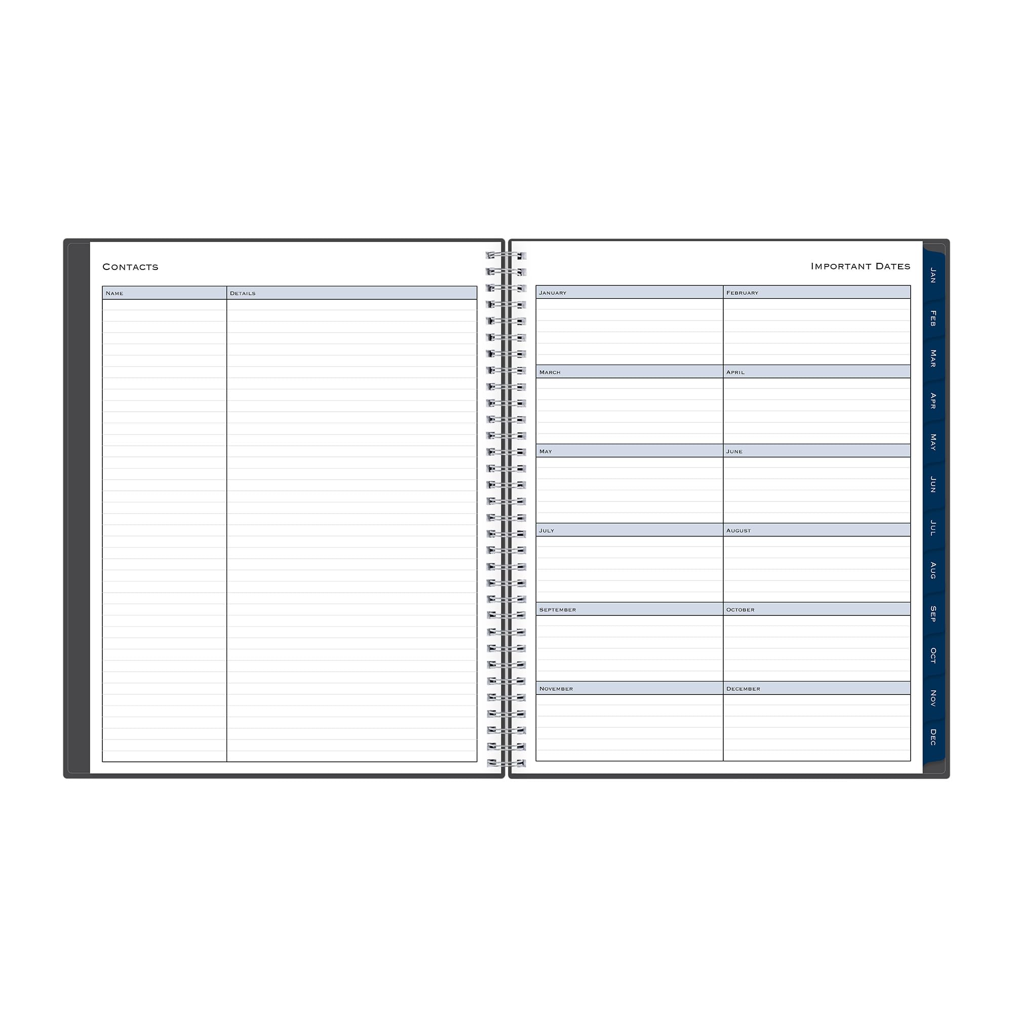 2024 Blue Sky™ Passages Weekly/Monthly Planning Calendar, 8-1/2" x 11", Charcoal Gray, January to December 2024, 100008