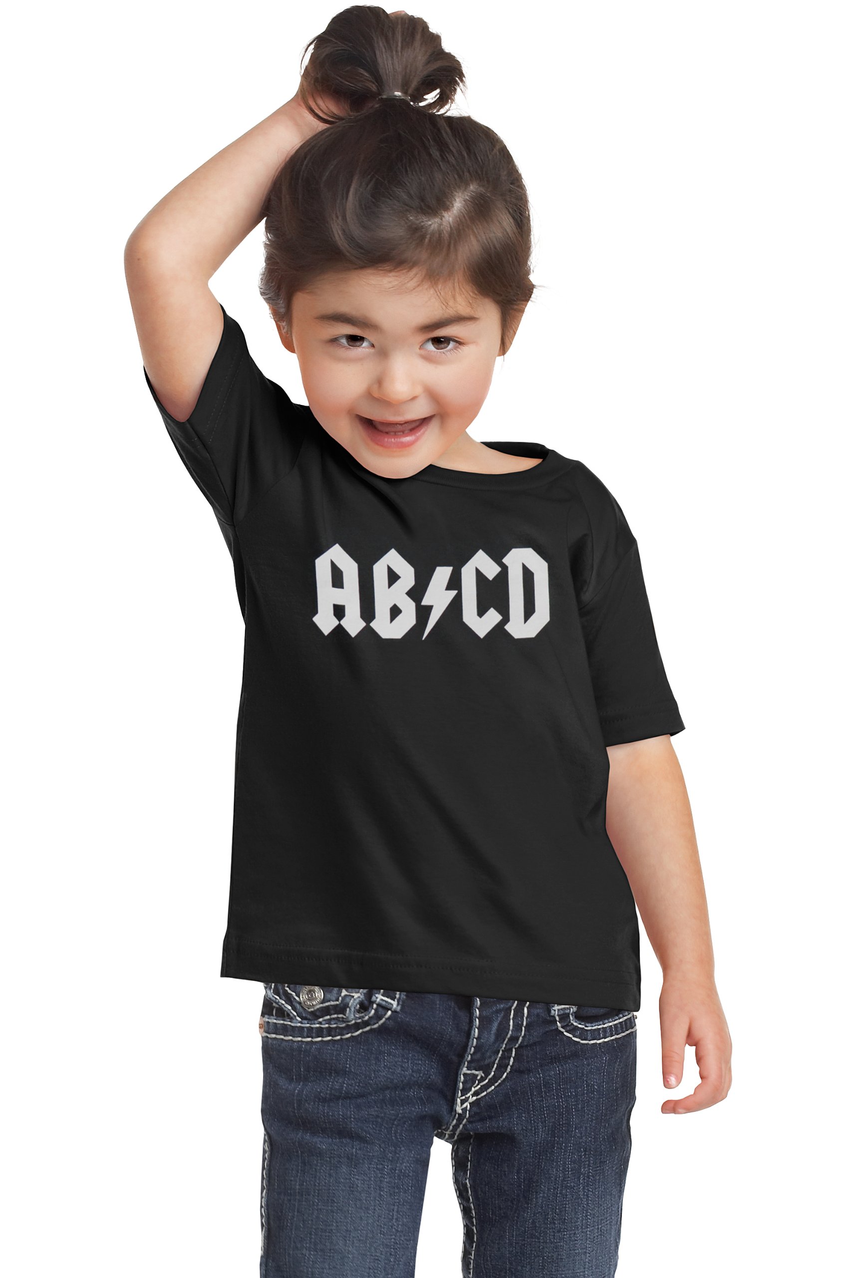 Ann Arbor T-shirt Co. Little Boys' AB/CD | Funny Kid's Rock and Roll Humor Tee-3T Black