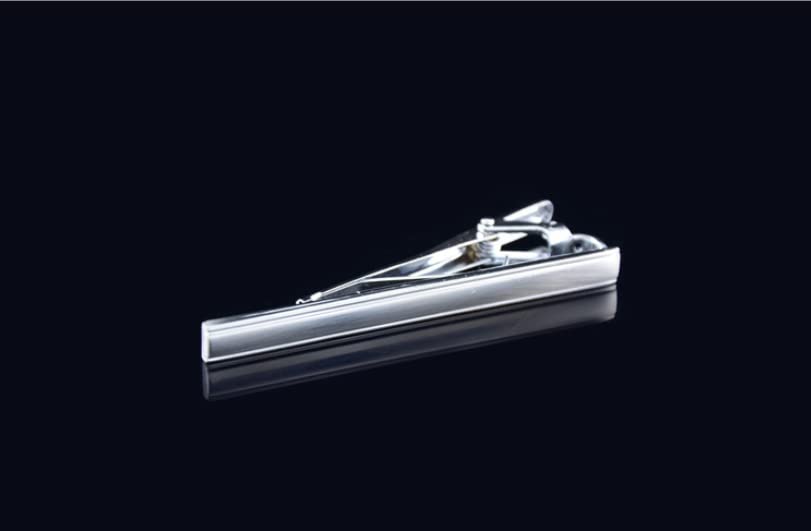 1Pcs Silver Stainless Steel Men's Tie Clip Necktie Pinch Clasp