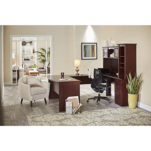 RealspaceĀ® Broadstreet 65"W U-Shaped Executive Desk, Cherry