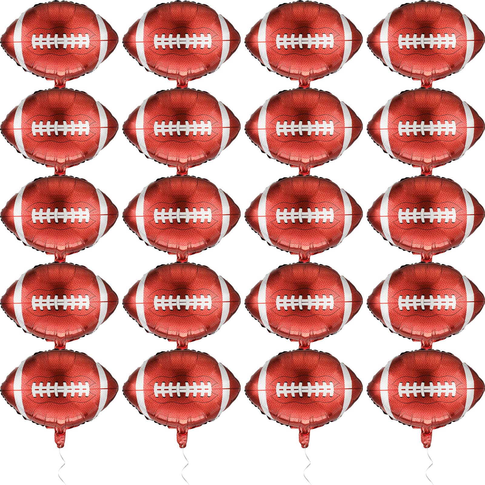 20 Pcs Football Balloons Foil Field Football Party Decorations Aluminum Foil Football Shaped Sports Balloons for Sport Themed Birthday Party Decor (22 Inch)