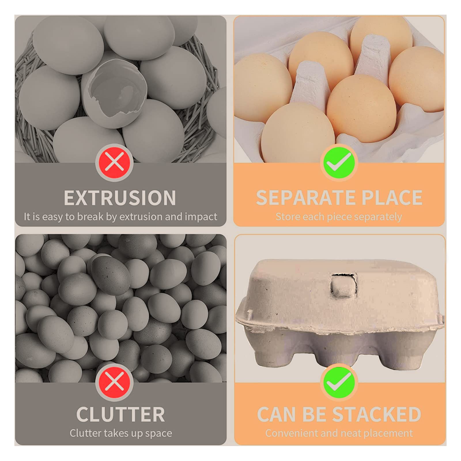 25 Pack Empty Egg Cartons, 6 Pulp Fiber Egg Carrier Egg Storage Containers for Home, Kitchen, Farmhouse, Reusable (25pc)