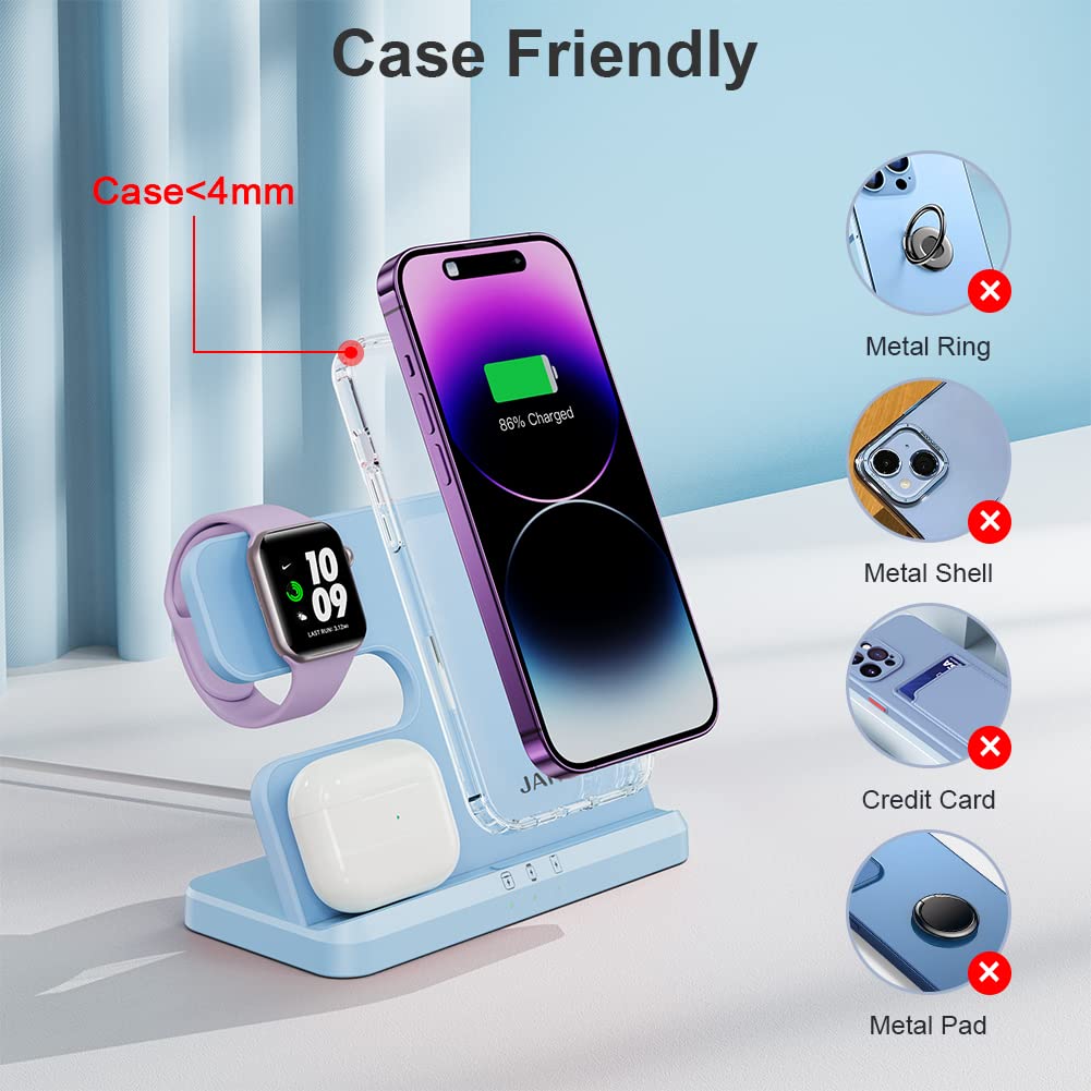 ๐ฎ๐ฌ๐ฎ๐ฏ ๐ก๐ฒ๐ JARGOU 3 in 1 Wireless Charging Station Wireless Charger for iPhone 14 13 12 11 Pro Max/X/8 Charging Station for Multiple Devices for Apple Watch for AirPods 2/3/Pro/Pro 2