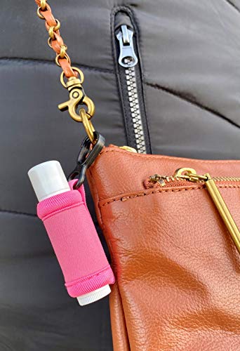 Chapstick Holder Keychain – Lip Balm Sleeve – Premium Neoprene with Key Chain Clip – Perfect for Chap Stick or Lip Gloss (Black, 2 Pack)