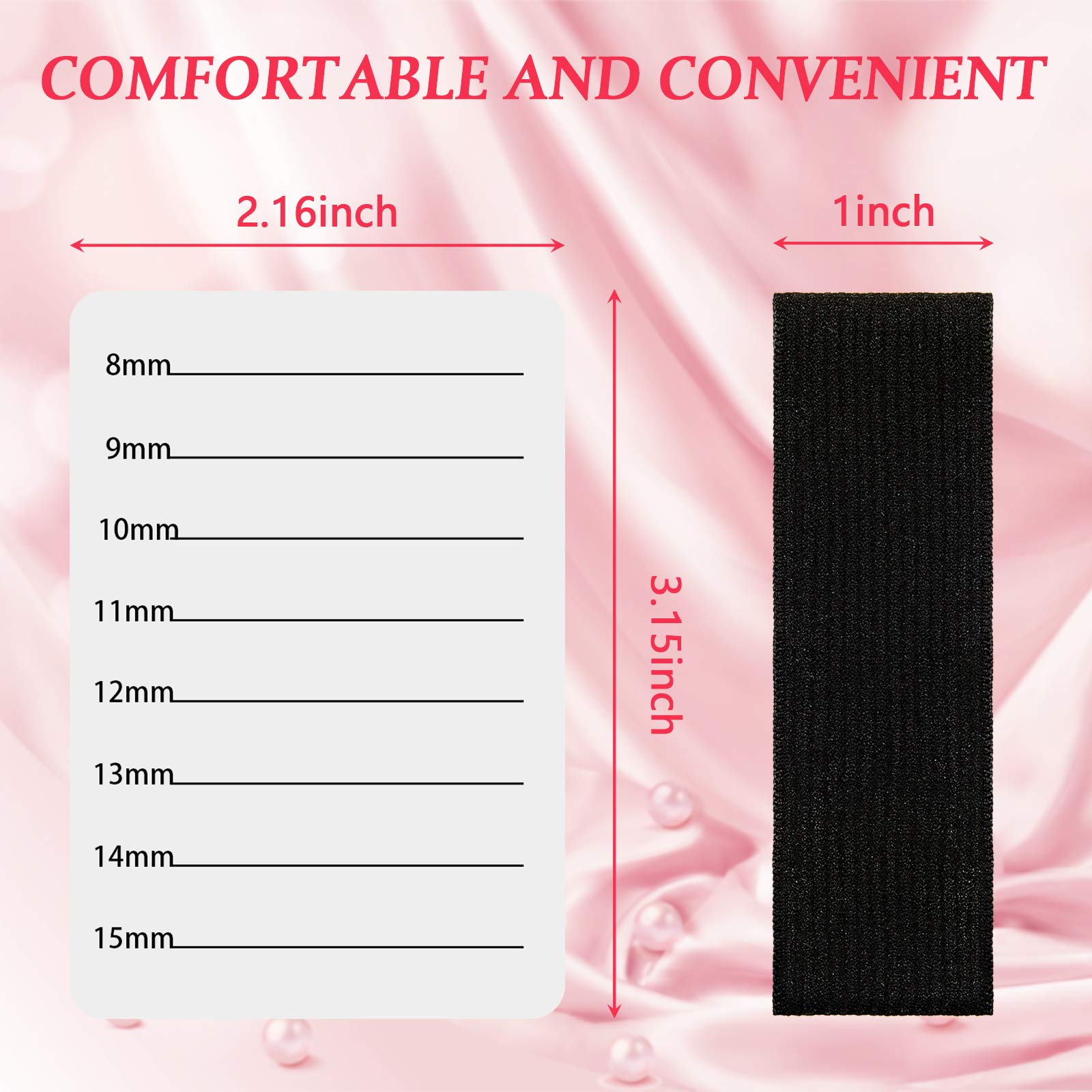 Patelai 4 Pieces Lash Holder Eyelash Extension Hand Pallet Tray Tools with Adjustable Wrist Strap Adjustable Lash Tray Strip Palette One Size Fits Most Eyelash Extension Holder (8-15 mm Pattern)
