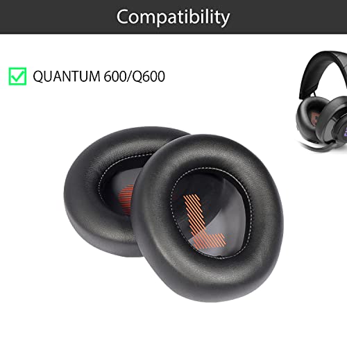 Aiivioll Replacement Earpads Pillow Ear Pads Foam Cushion Cover Cups Repair Parts for Quantum 600 Wireless Headphone Accessories(Black)