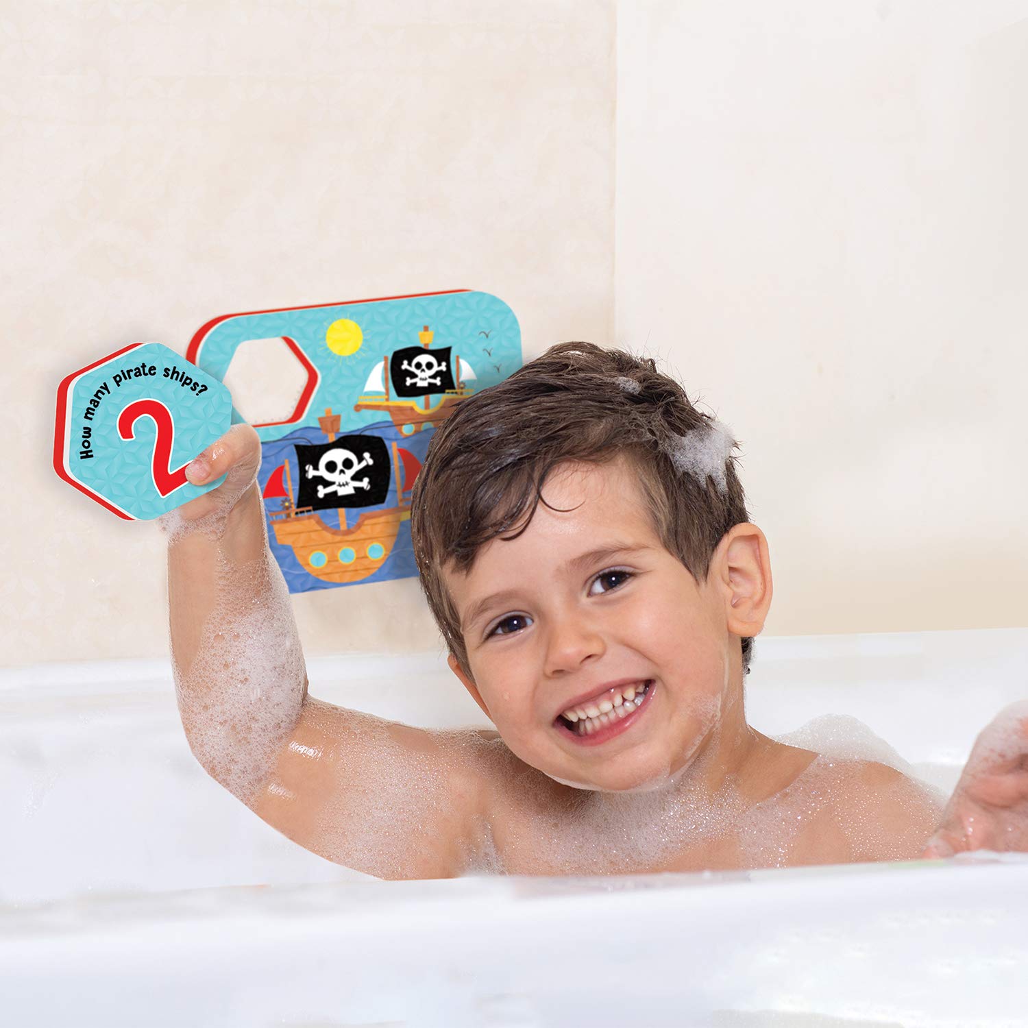 Peaceable Kingdom Playful Pirates Bath Puzzles - Bath Toys for Toddlers β Foam Bath Puzzles for Kids - Fine Motor Skills (17 Pieces, 5 Puzzles)