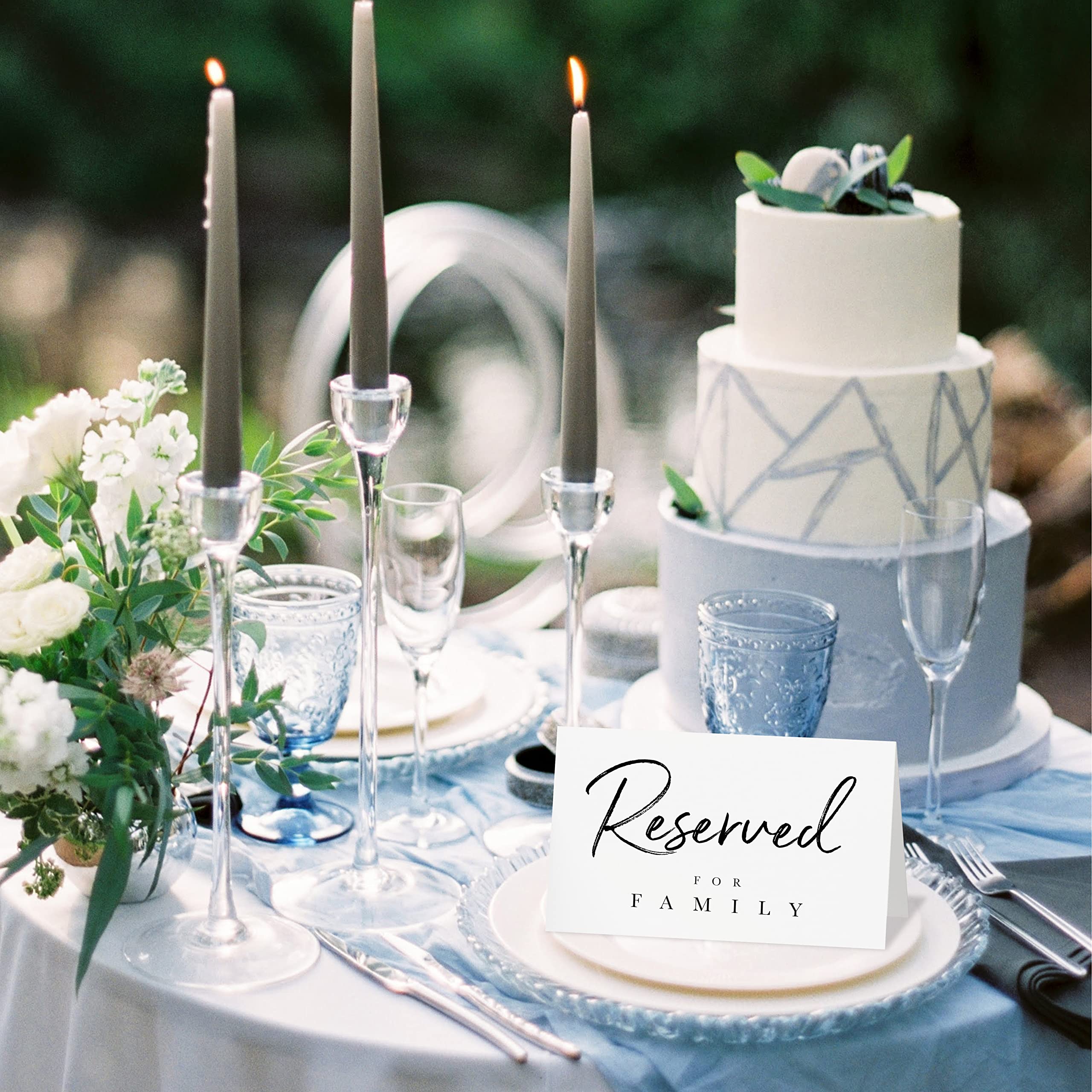 20 PCS Reserved Signs, Tented Table Place Cards for Wedding Reception, Engagement Party, Rehearsal Dinner, Anniversary Party or Any Events (6β x 4β)