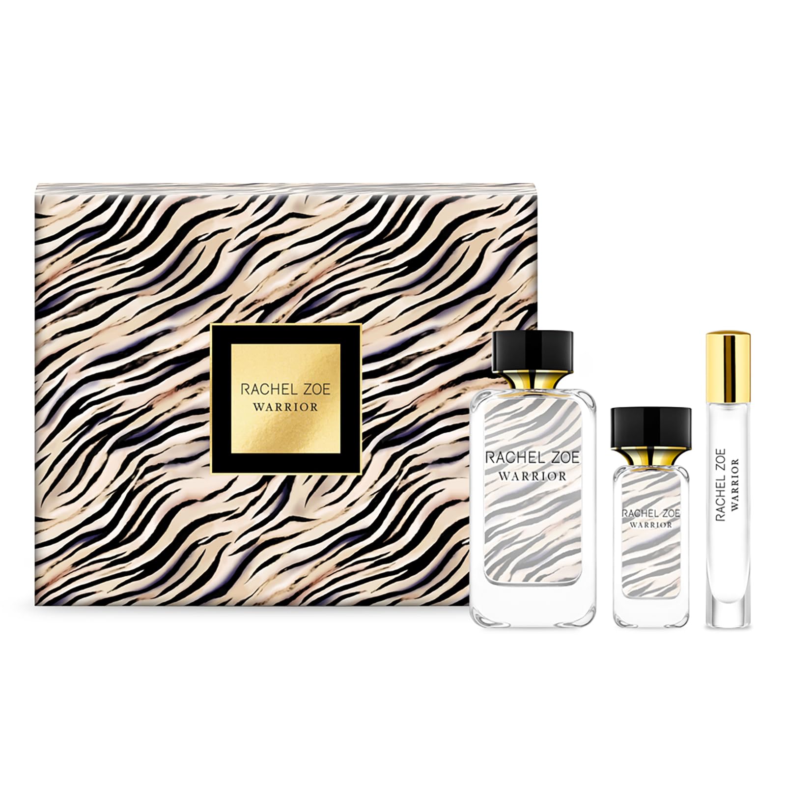 RACHEL ZOE Warrior Gift Set - Designer Women Perfume, Body Spray for Women - Fruity Eau de Parfum Sprays - Ideal Perfume Gift Set for Women - 3 pc