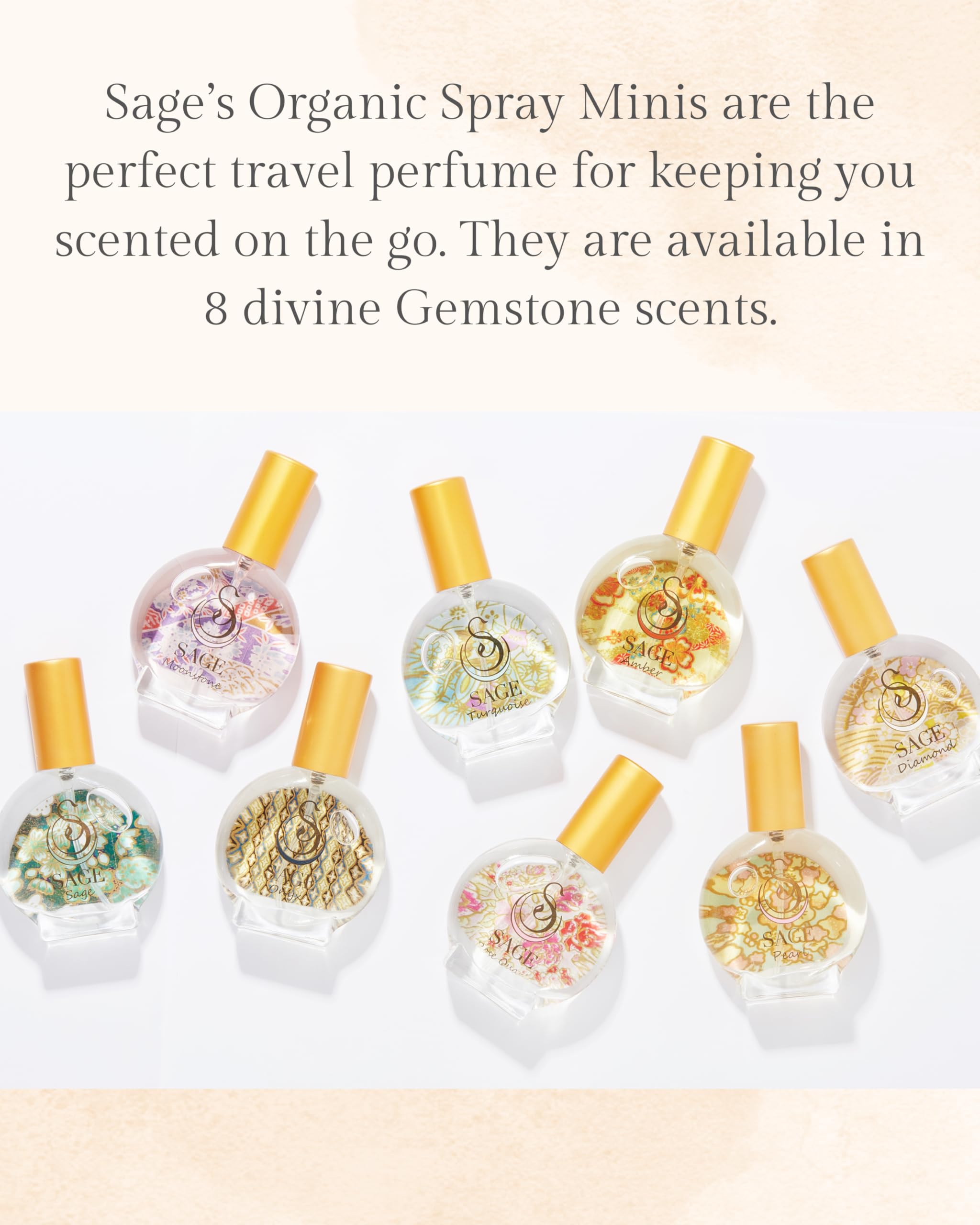Pearl Organic Mini Perfume Spray by Sage- 1/2 oz, Vegan & Cruelty-Free, Subtle Scent, Vanilla, Sandalwood, Musk