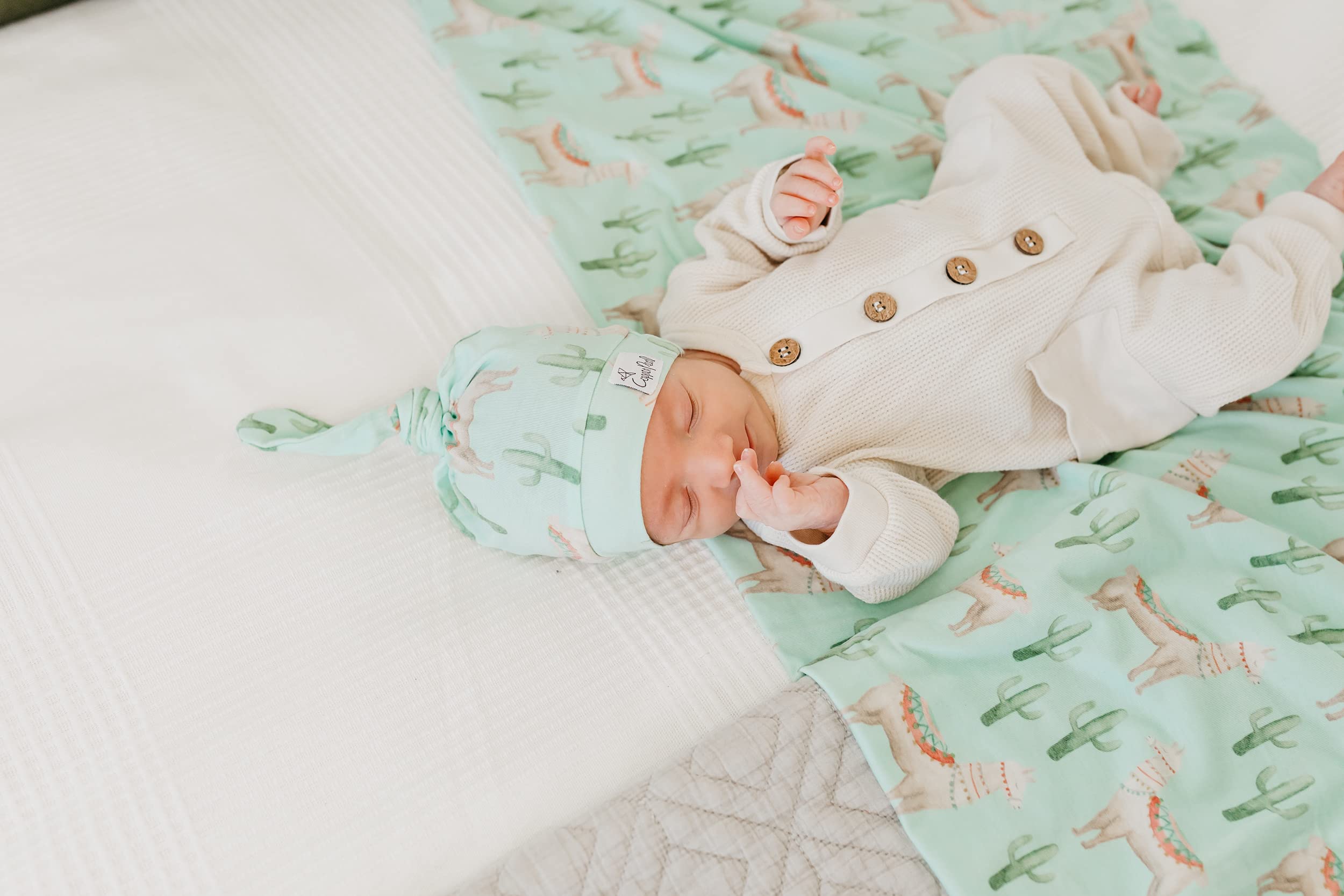 Large Premium Knit Baby Swaddle Receiving Blanket "Cusco" by Copper Pearl