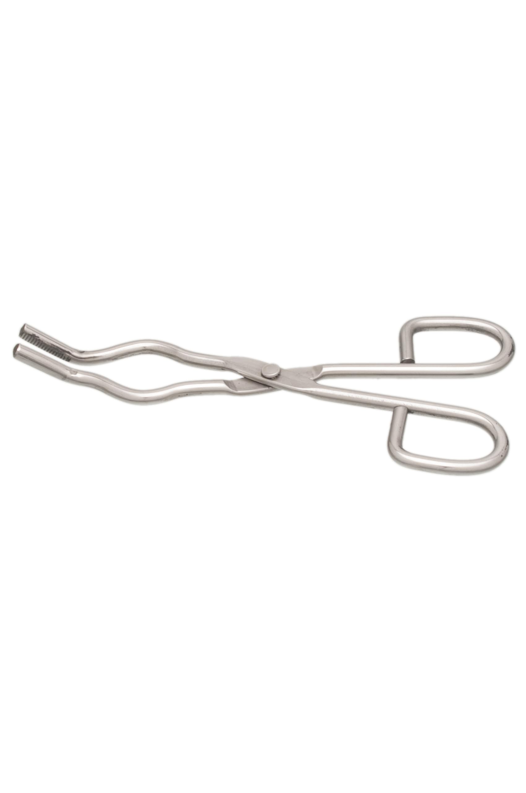 EISCO Crucible Tongs, with Bow - 4" Capacity - Stainless Steel - Flat Ends - 8.25" in Length