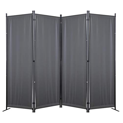 GOJOOASIS 4 Panel Room Divider Folding Privacy Screen Home Office Dorm Decor (Grey)