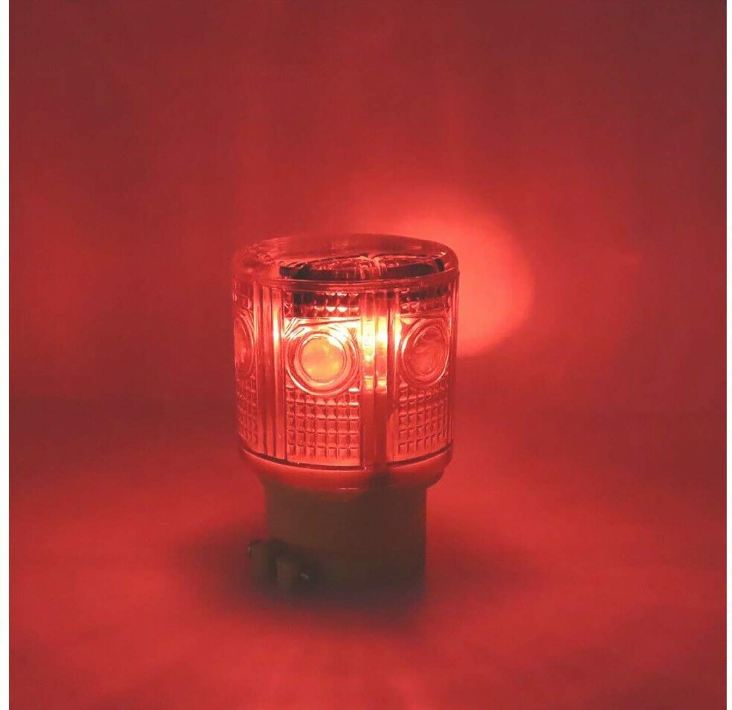 Solar Strobe Warning Light, with Strong Magnetic Base High Bright LED Flashing 360° Wireless Control Automatically Turn On Waterproof IP65 for Construction, Traffic, Factory, Safety Sign (Red)