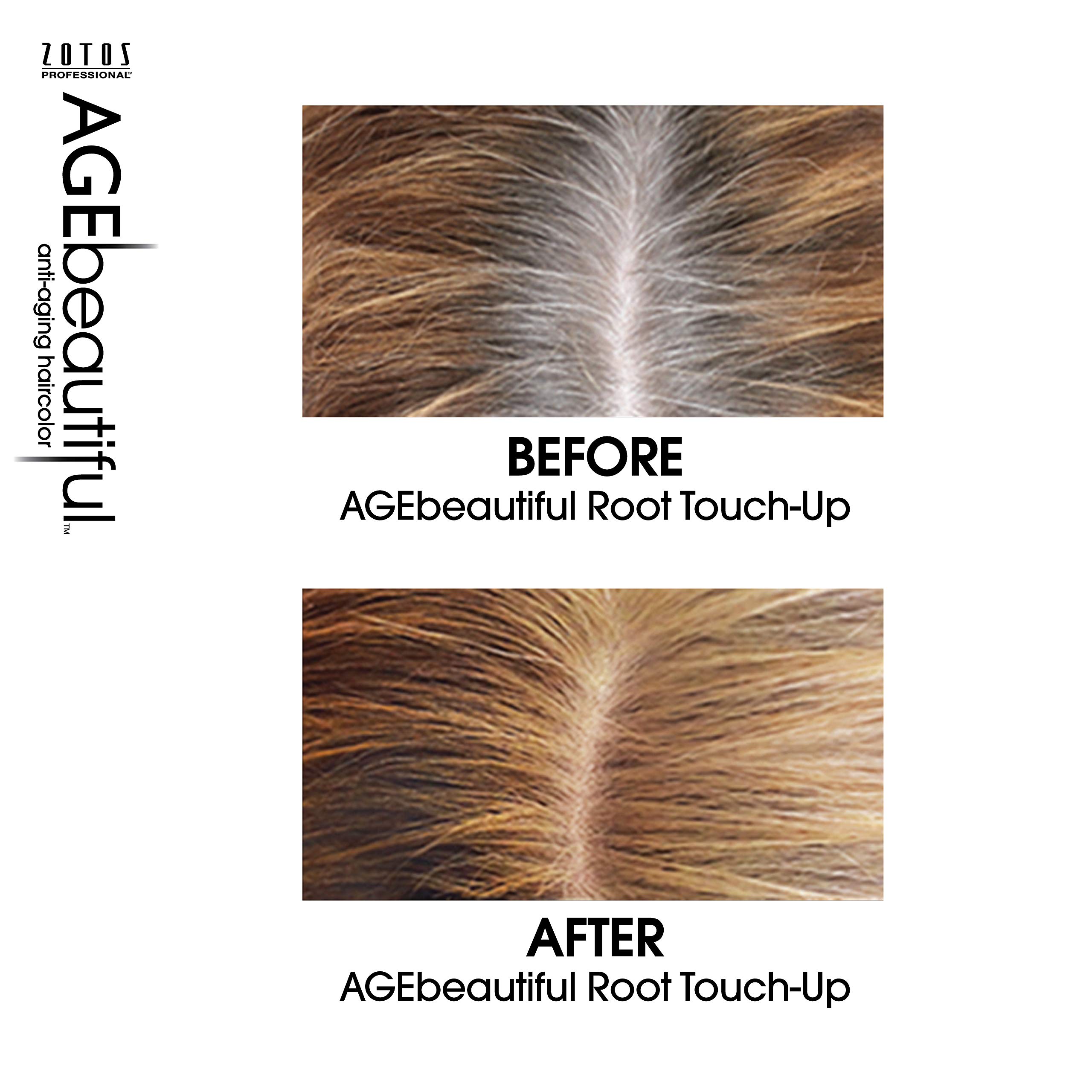AGE beautiful Root Touch Up Hair Color Spray | Touch-Up Gray Concealer | Temporary Cover Up | Adds Volume & Covers Thinning Patches | Water, Sweat, Stain Resistant | Light Golden Brown | 2 Fl Oz