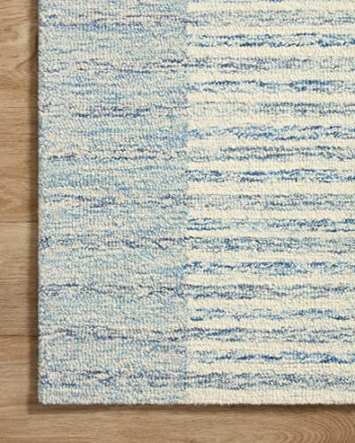 Loloi Chris Loves Julia Chris Collection CHR-01 Ivory/Denim 3'-6'' x 5'-6'', .50" Pile Height, Accent Rug