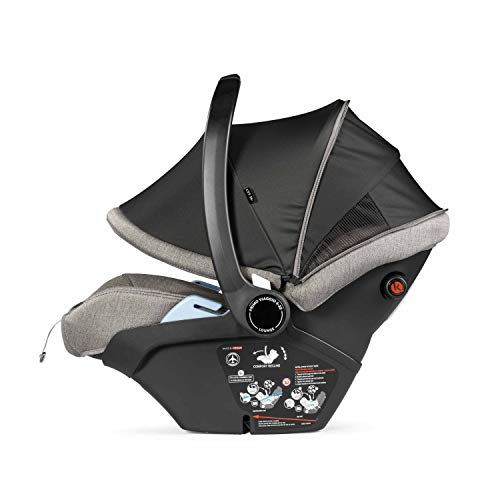Peg Perego Primo Viaggio 4-35 Lounge - Reclining Rear Facing Infant Car Seat - Includes Base with Load Leg & Anti-Rebound Bar - for Babies 4 to 35 lbs - Made in Italy - City Grey (Grey)