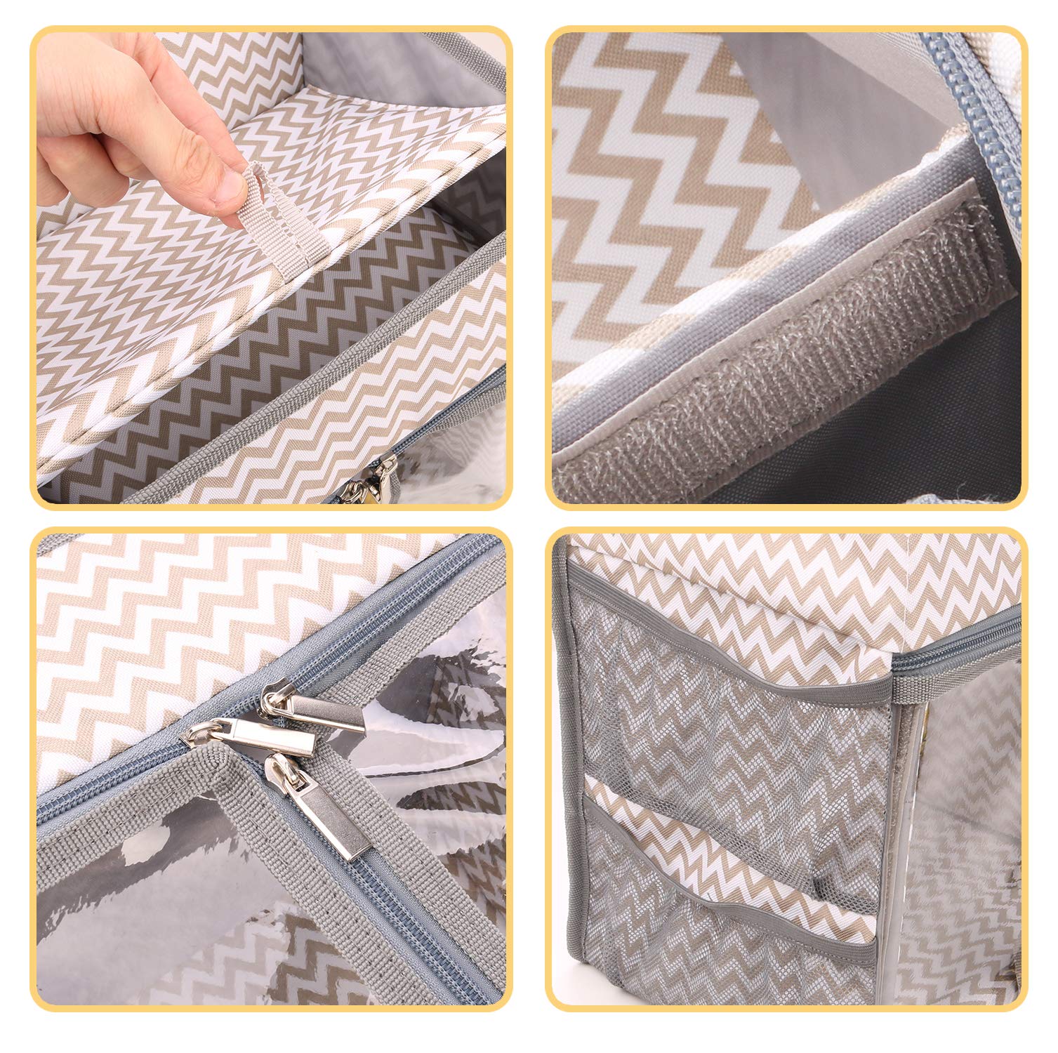 BAGLHER Hanging Diaper Organizer,Baby Diaper Organizer is Suitable for Hanging on Diaper Table,Nursery, and All Cribs.Baby Supplies Storage Diaper Rack,Diaper Stacker.