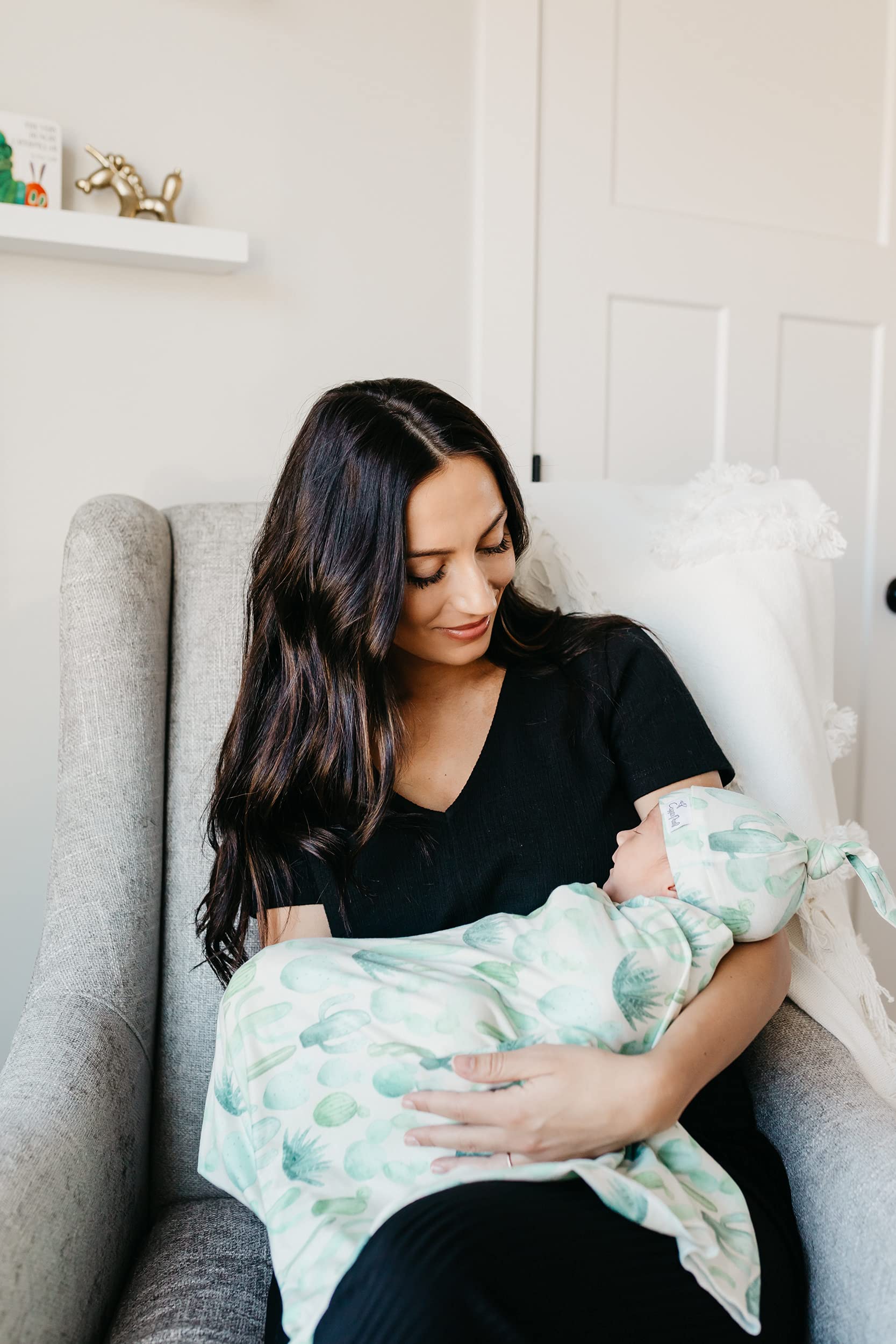 Large Premium Knit Baby Swaddle Receiving Blanket "Desert" by Copper Pearl