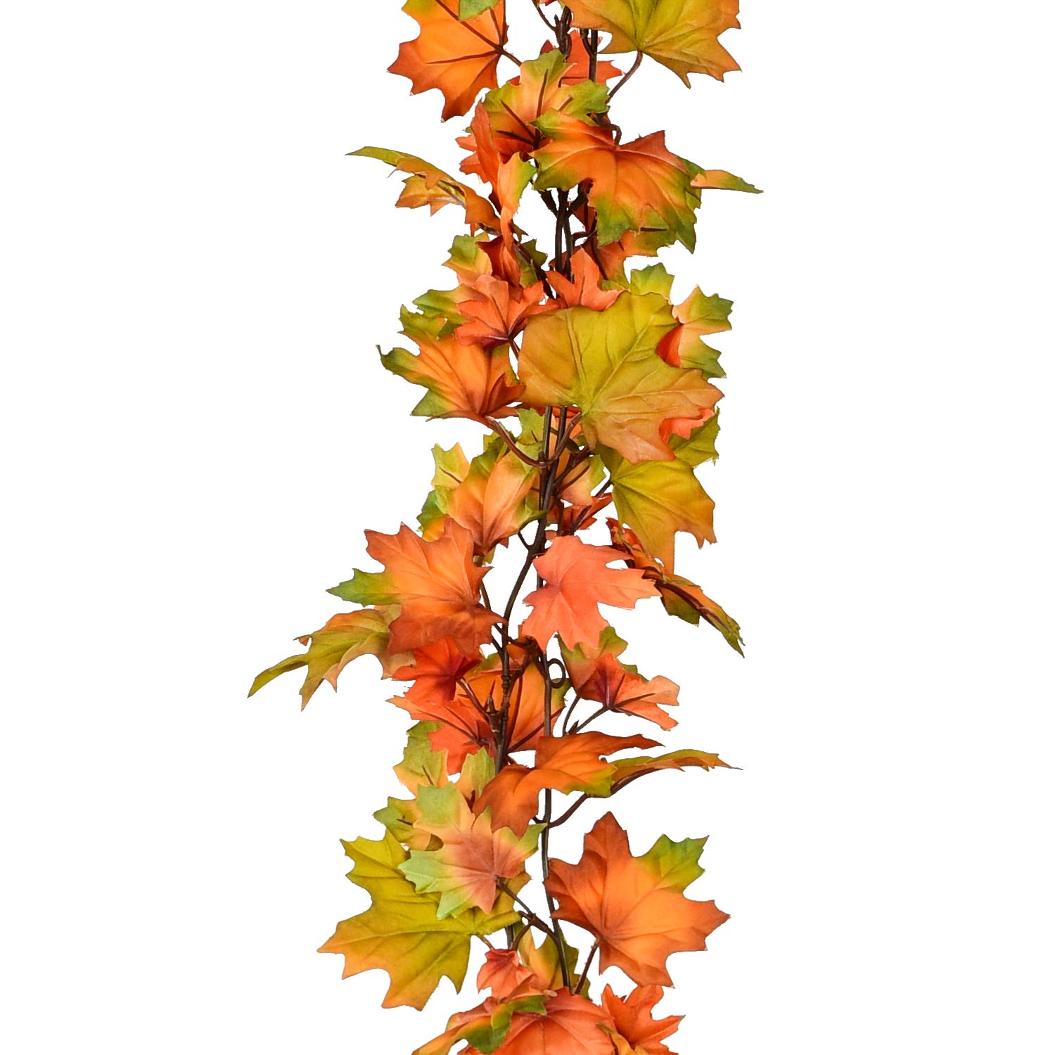 2 Pack Fall Garland Maple Leaf, 6.5Ft/Piece Hanging Vine Garland Artificial Autumn Foliage Garland Thanksgiving Decor for Home Wedding Fireplace Party
