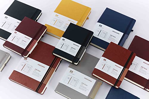 996DEMING Lined Journal Notebook - 360 Pages Journals for Writing A5 College Ruled Notebook,100gsm Lined Paper,Leather Hardcover Journal for Men and Women,Office Notebook for Work,5.75'' X 8.38'' (Burgundy)