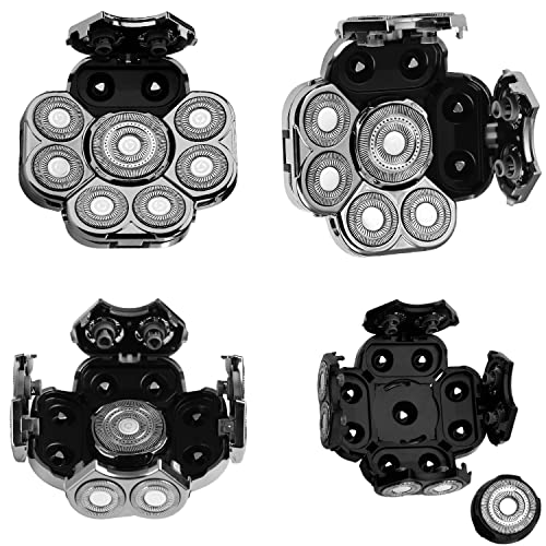 9D Blade Replacement Heads, Shaver Replacement Blades, Head Shavers for Bald Men, Shaver Head Replacement, Stainless Steel Rotary Blades for Electric Head Razor