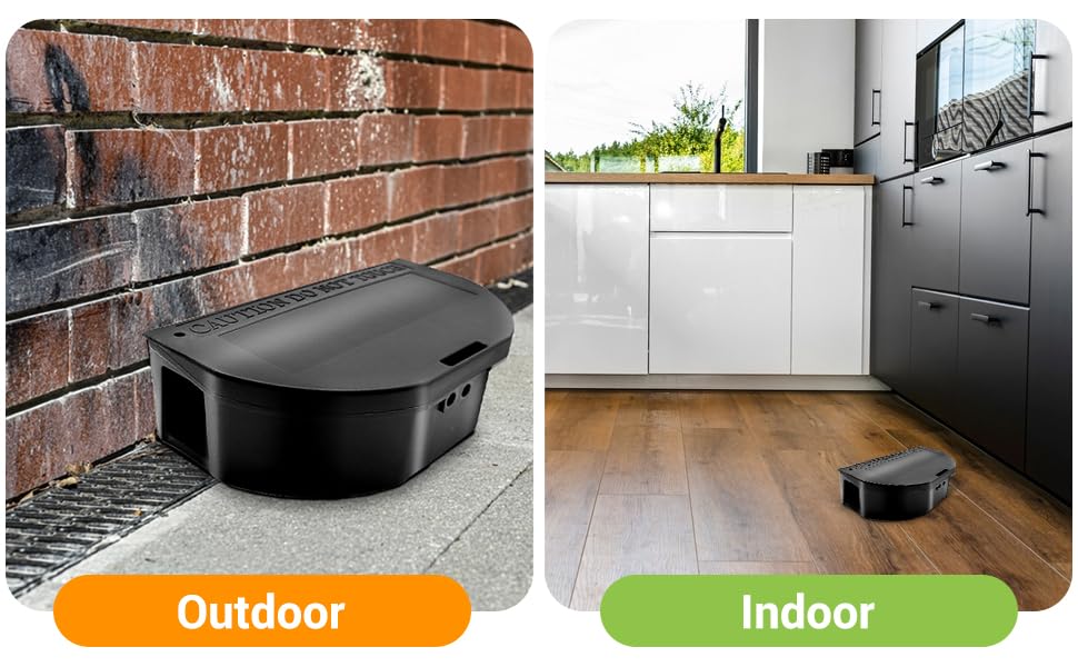 8 Pack - Mouse Bait Stations β Mice, Moles or Small Rodent Traps β Reusable Indoor Rodent Control Bait Box