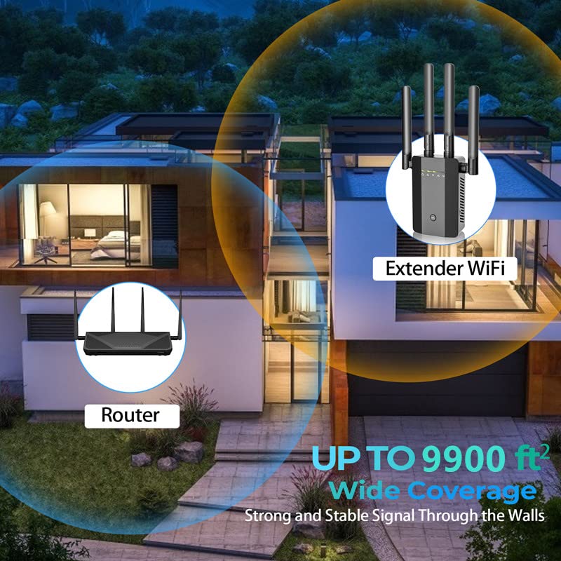 2023 Newest WiFi Extender, WiFi Extender Signal Amplifier with 9900 Square feet and 60+ Devices Coverage, Home Wireless Signal Booster with Ethernet Port