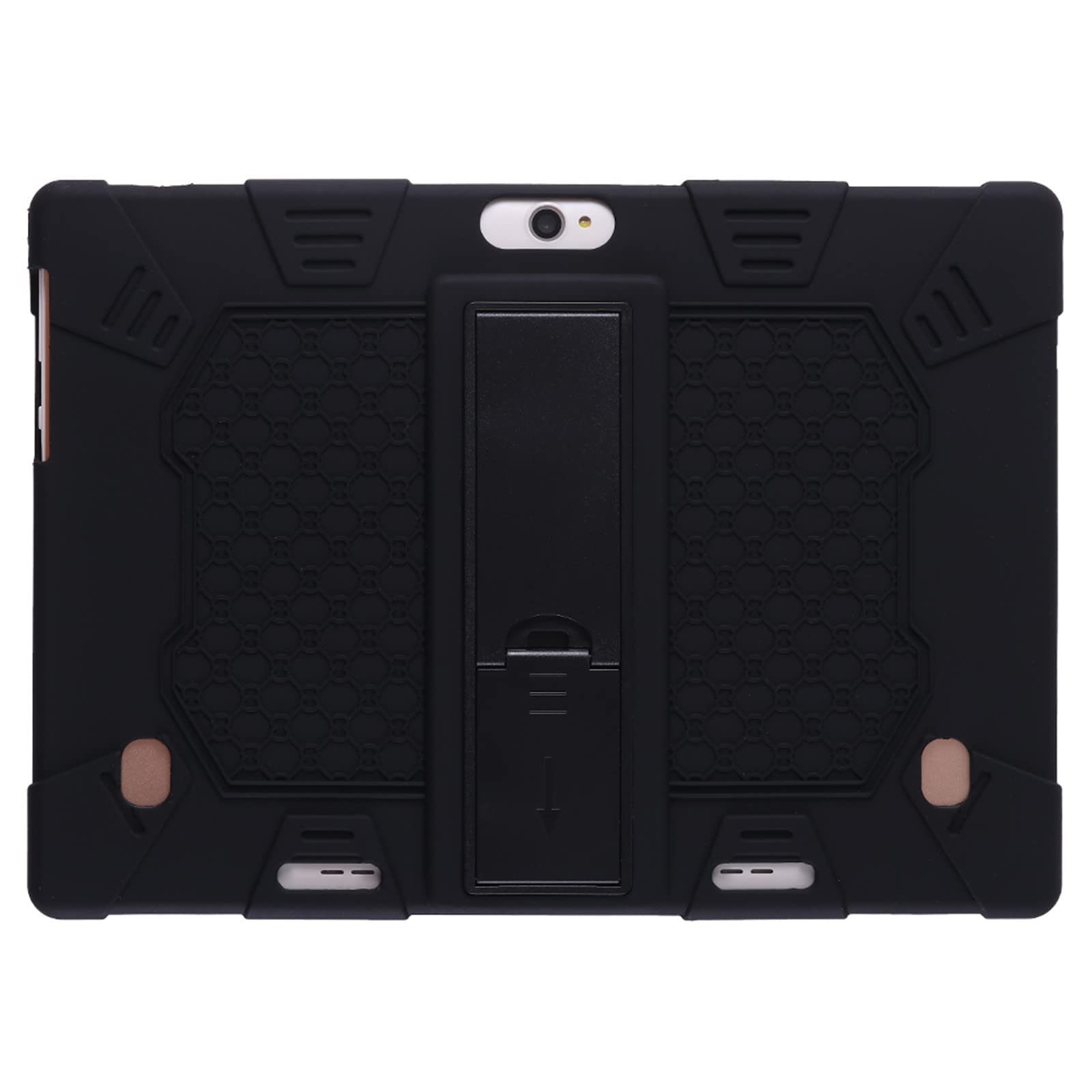 HminSen Case for YELLYOUTH 10.1 inch Android Tablet, Silicone Adjustable Stand Cover Compatible with Hoozo 10,Wecool 10.1 Inch Android Tablet, ZONKO 10.1 Inch Tablet (Black)