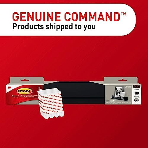 Command Picture Ledge, Damage Free Hanging Floating Shelf with Adhesive Strips, No Tools Picture Hanger for Displaying Home Photographs, 1 Ledge and 10 Command Strips