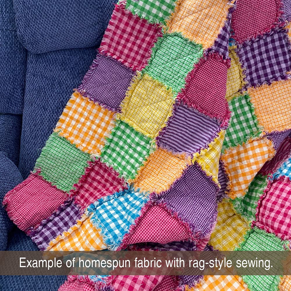 40 Bright Charm Pack, 5 inch Precut Cotton Homespun Fabric Squares by JCS