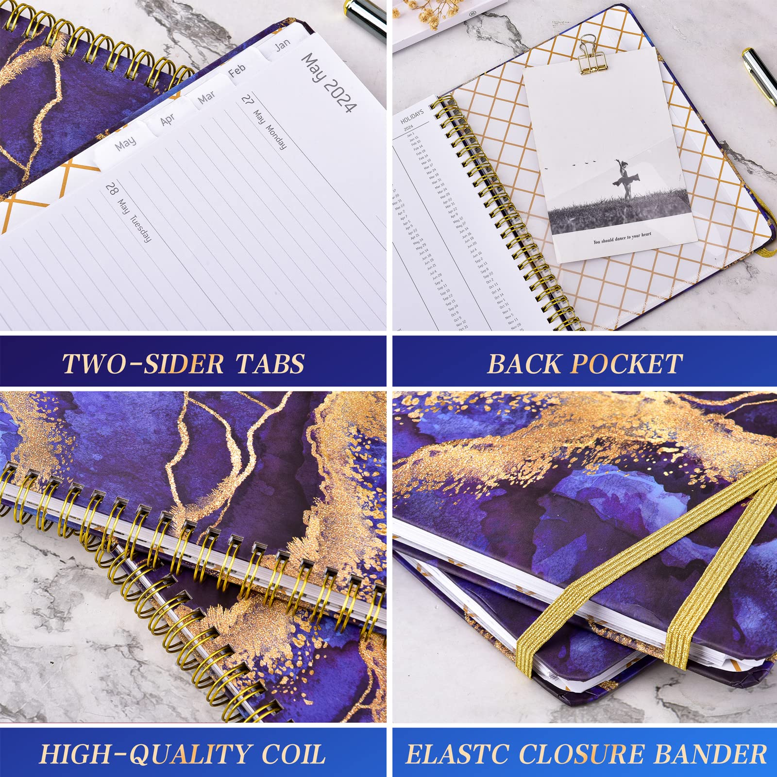 2024 Planner - 2024 Academic Weekly & Monthly Planner with Monthly Tabs, Daily Planner Yearly Agenda Calendar Organizer, Jan 2024-Dec 2024, 6.3" x 8.5"