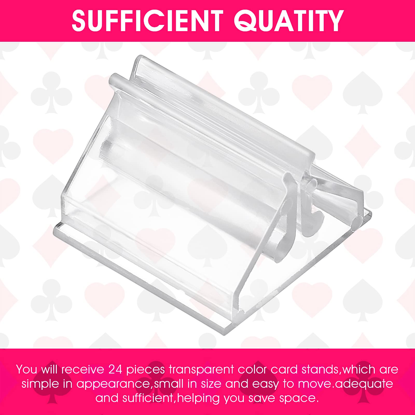 24 PCS Plastis Place Card Holders, Small Wedding Table Place Cards Holder Acrylic Table Sign Stands for Wedding Cards, Photos,Memos,Pictures Display (0.75×0.75 in)