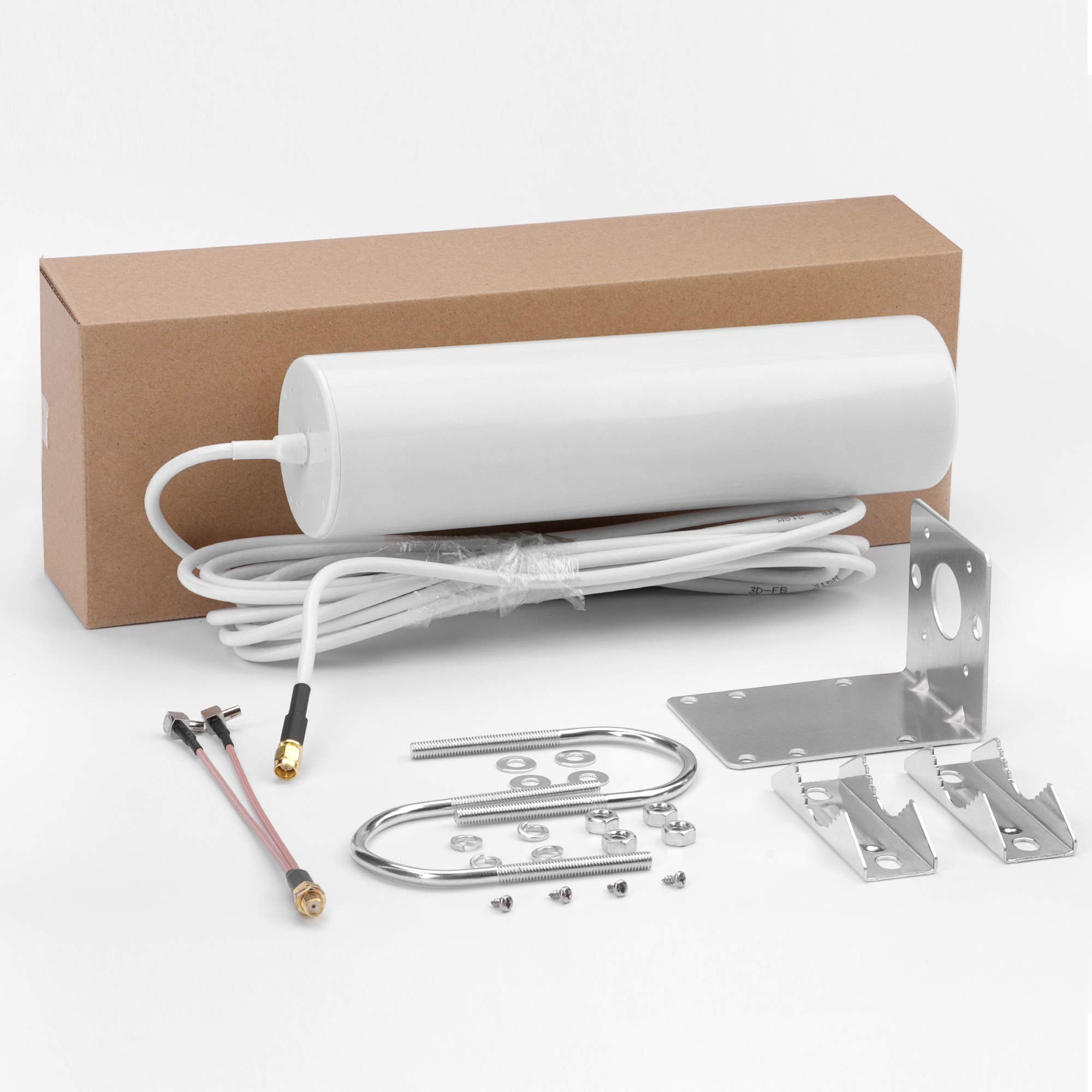 ZDTECH High Gain 10-12dBi Omni Directional Outdoor Pole/Wall Mount Antenna With SMA Male/Dual TS9 3G/4G/LTE/5G for Verizon, AT&T, Sprint Mobile Hotpots Router MiFi Mobile Hotspot Router (698-4000 MHz)