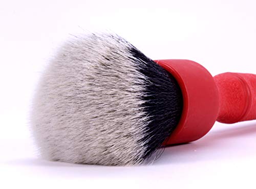 Detail Factory - TriGrip Ultra-Soft Detailing Brush Set - Comfortable Grip and Scratch-Free Cleaning for Exterior, Interior Panels, Emblems, Badges, Gauge Cluster, Infotainment Screen, Red