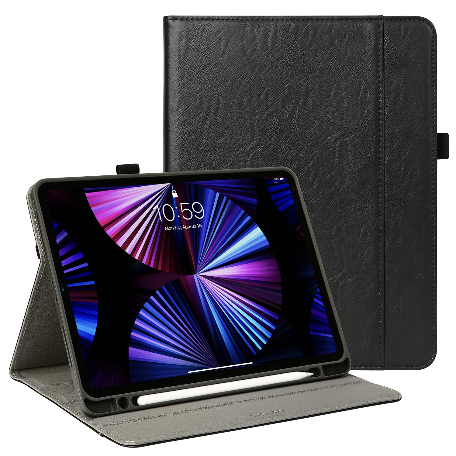 iPad Pro 11 Case with Pencil Holder, Support Pencil 2nd Wireless Charging, Magnetic PU Leather Protective Cover Compatible with iPad Pro 11-inch 3rd/2nd Generation 2021/2020 Released Apple Tablet