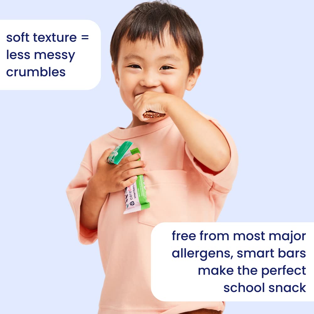 Cerebelly Toddler Snack Bars – Organic Apple Kale Smart Bars (Pack of 5), Healthy Snack Bars for Kids - 16 Brain-supporting Nutrients