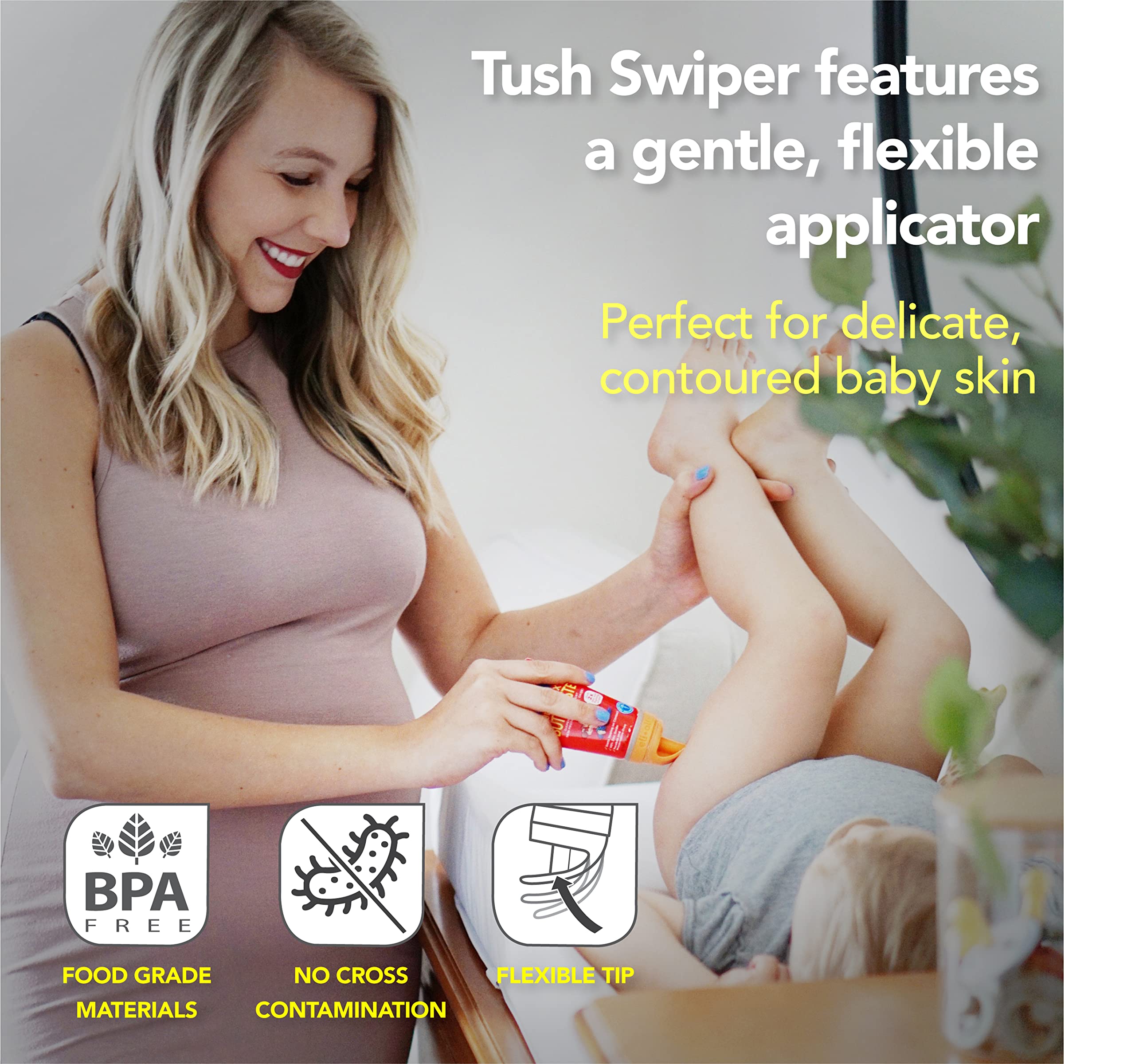 Eli & Ali Tush Swiper - Diaper Rash Cream & Butt Paste Applicator - Universal Fit for Most Diaper Creams | Mess-Free & Hygienic Alternative to Cream Spatula - Carry Less Baby Gear - Blue, 2 Pack