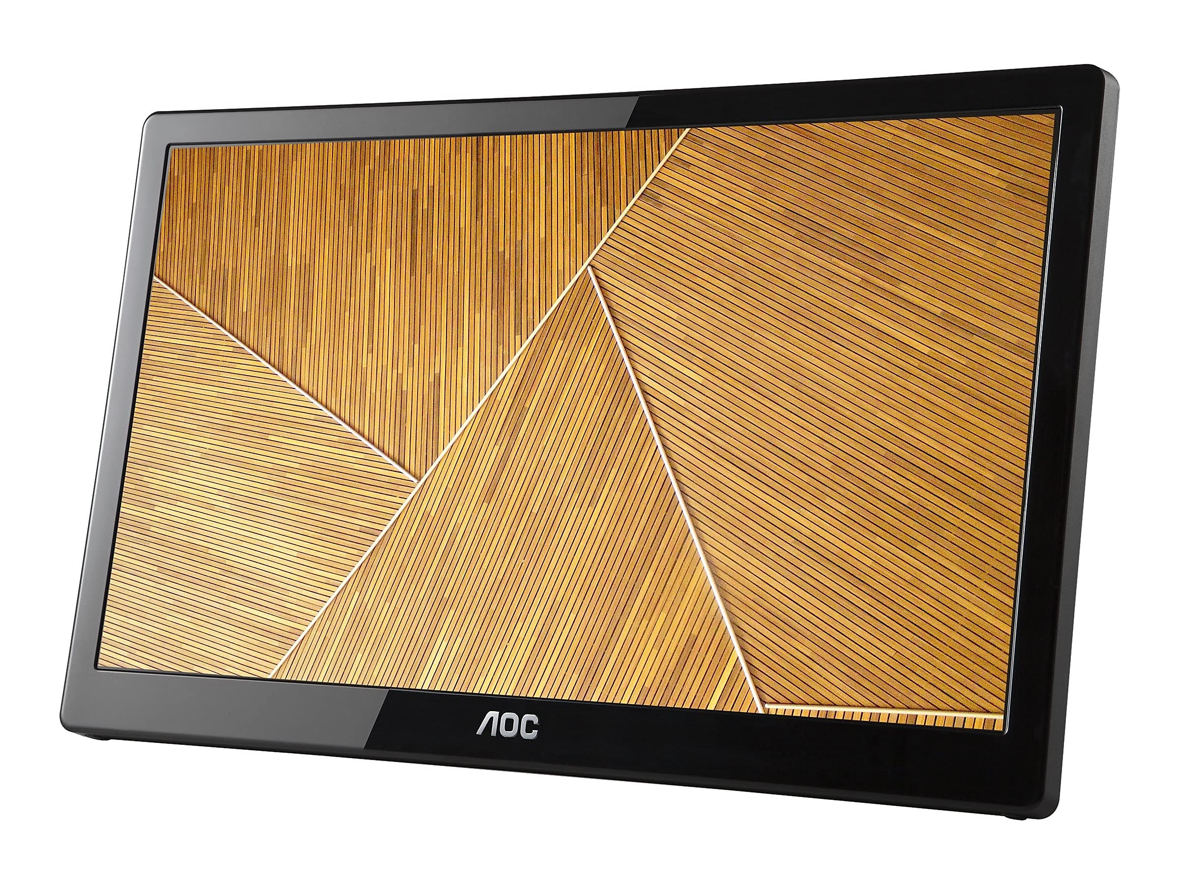 AOC e1659Fwu 15.6-Inch Ultra Slim 1366x768 Res 200 cd/m2 Brightness USB 3.0-Powered Portable LED Monitor w/ Case Black