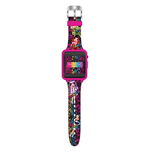 Accutime Kids Rainbow High Educational Learning Touchscreen Pink Smart Watch Toy with Multicolor Strap for Girls, Boys, Toddlers - Selfie Cam, Games, Alarm, Calculator, Pedometer (Model: RNB4017AZ)
