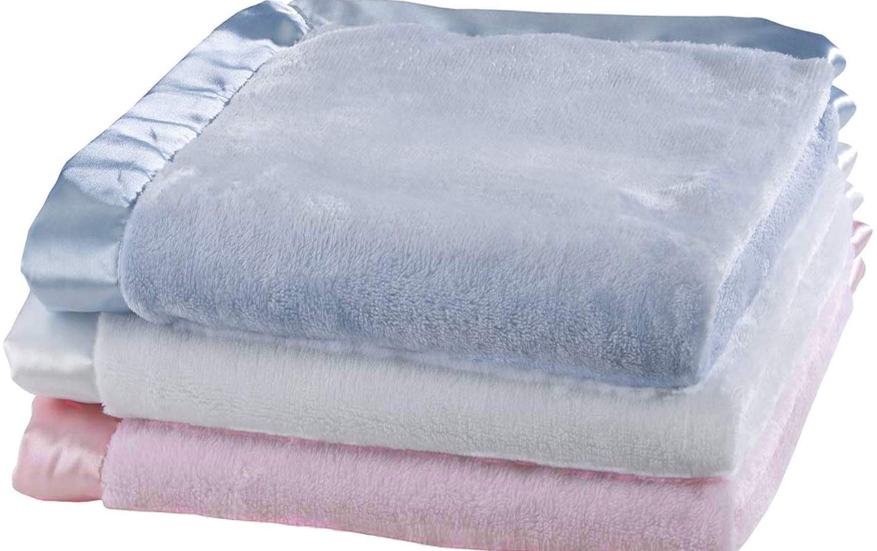 Personalize It Milestone Baby Blanket (Pink, 40 x 30) Custom Baby Girl Name Luxe Satin Trim Edge Double Sided Polar Fleece